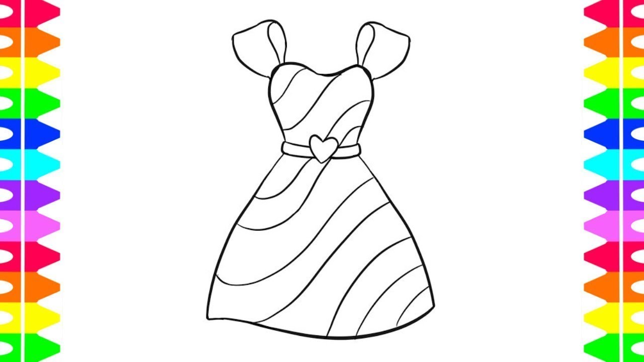 How to Draw a Cute Dress l Drawing Video Dress for Kids Fun Art - YouTube