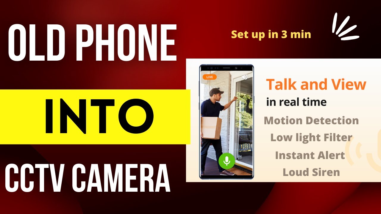 Old phone into CCTV Camera || how to convert old phone into cctv camera ...