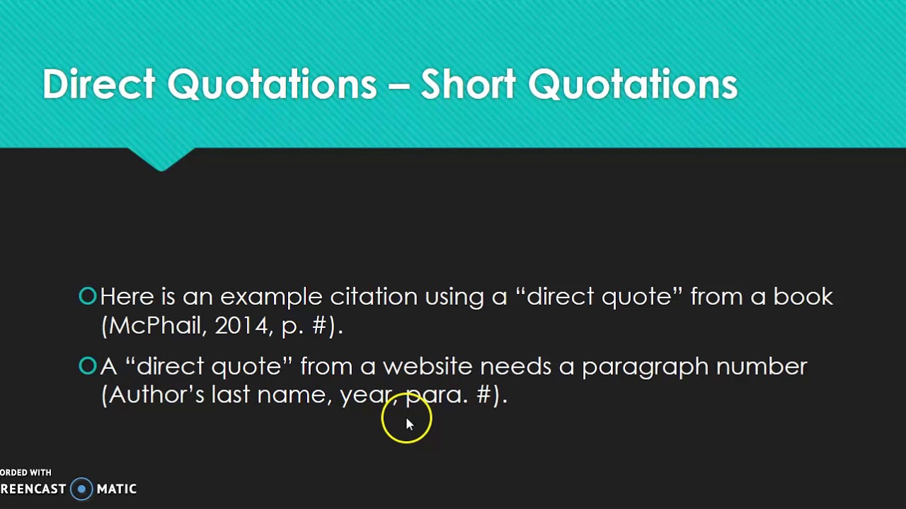 Paraphrasing & Direct Quotations - YouTube