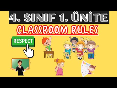 4.SINIF İNGİLİZCE 1.ÜNİTE KONU ANLATIMI, KELİMELER VE RESİMLİ TEST | CLASSROOM RULES