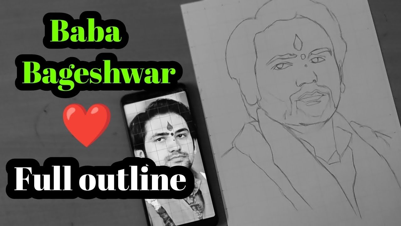 How to draw Baba Bageshwar Dham (full Outline) #stepbystep # ...