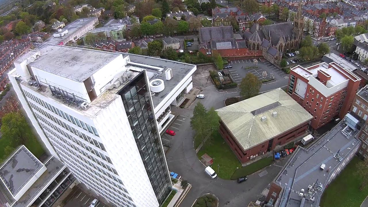 Fly Over: QUB Ashby Tower - YouTube