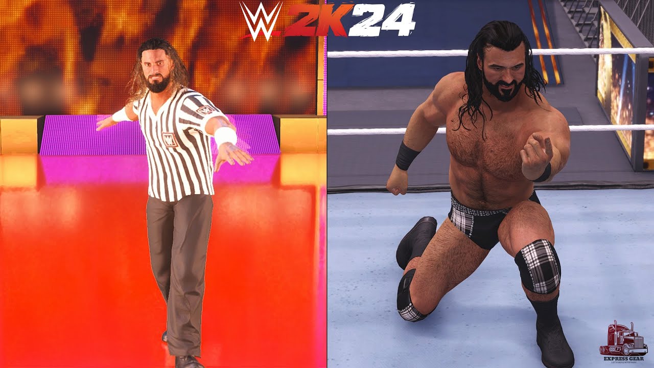 Seth Rollins as Referee! CM Punk vs Drew McIntyre - WWE 2K24 Full Match ...