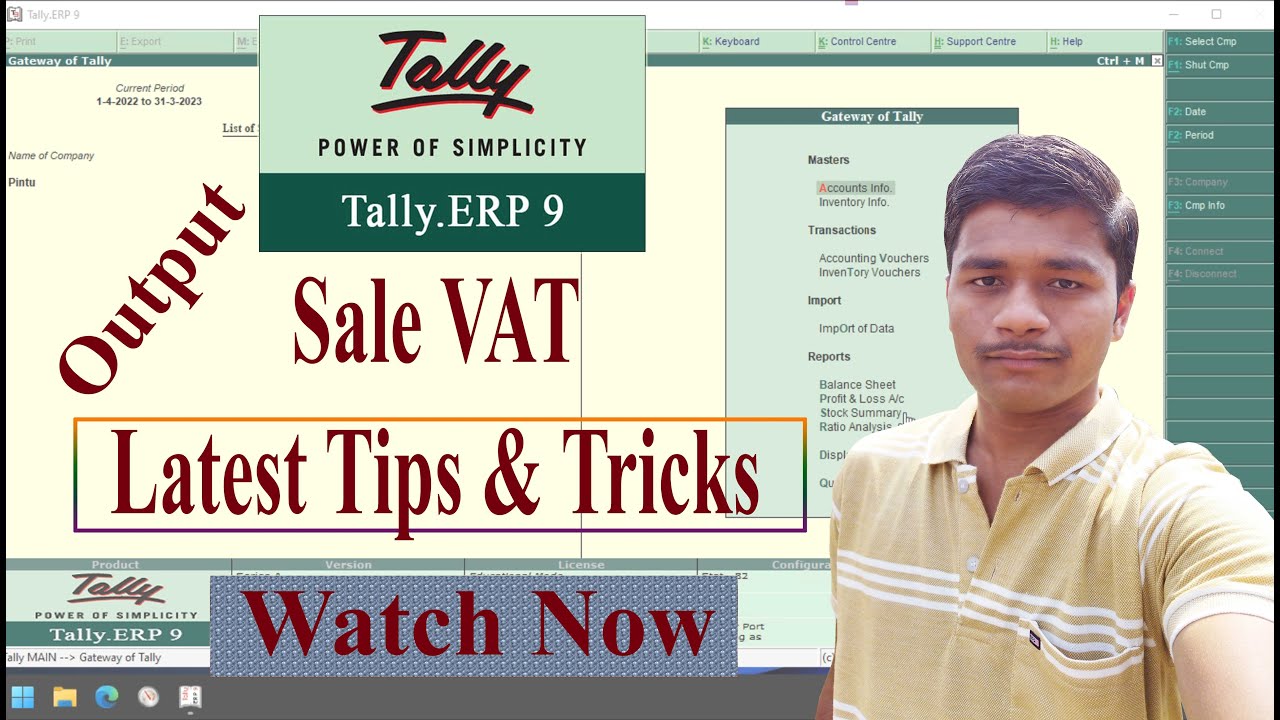 Output VAT in Tally ERP 9 in HIndi | Input vat and Output VAT in Tally ...