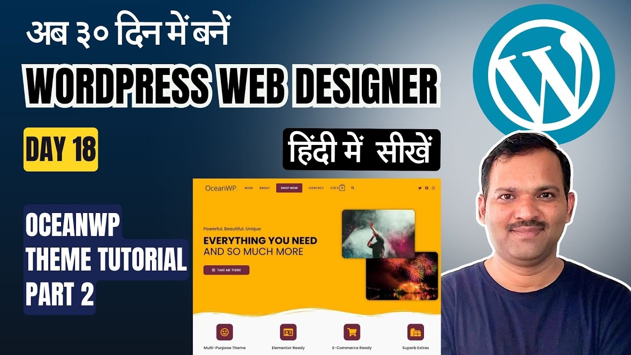 Day 18 - Web Design with OceanWP Theme - Part 2 | WordPress Tutorial in Hindi | Ram S Shukla ...