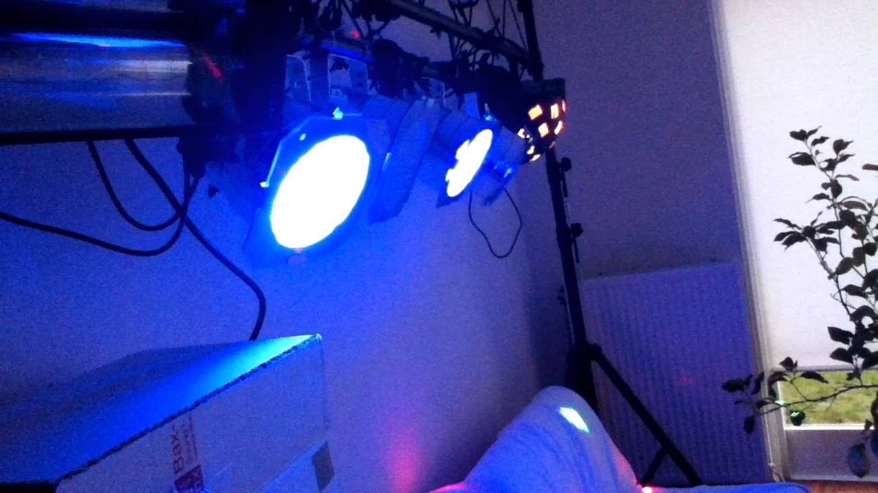Showtec LED Par 56 set with Diffusion Filter in DMX mode - YouTube