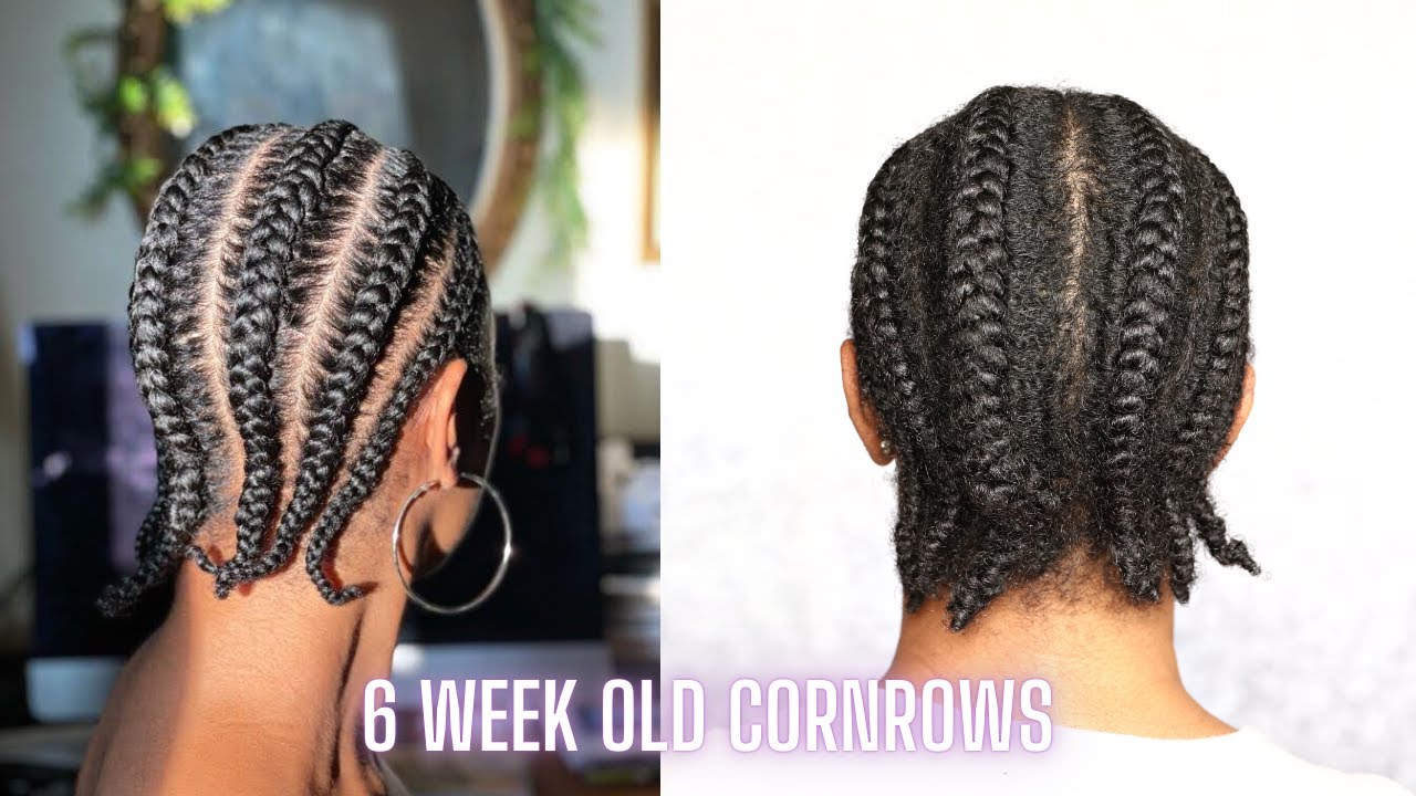 Removing My 6 Week Old Cornrows + Length Check - YouTube