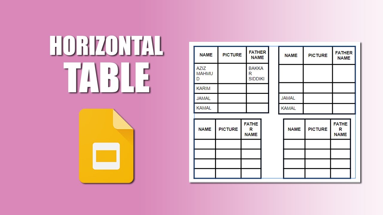 How to select all table at once in google slides - YouTube