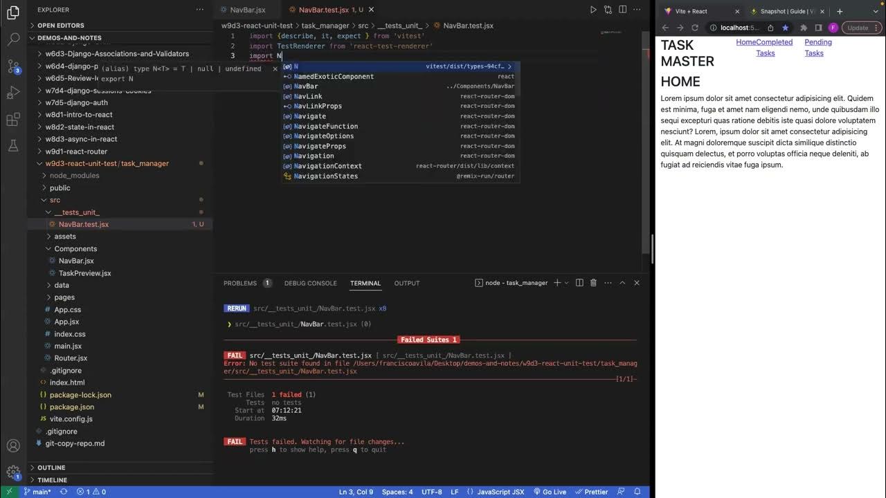 W9d3 Unit Test With React Vitest 1 Of 3 Youtube