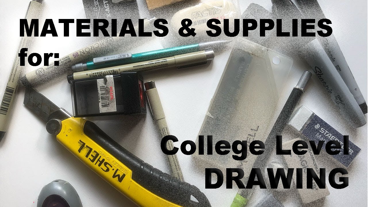BASIC DRAWING MATERIALS for College Level Drawing - YouTube