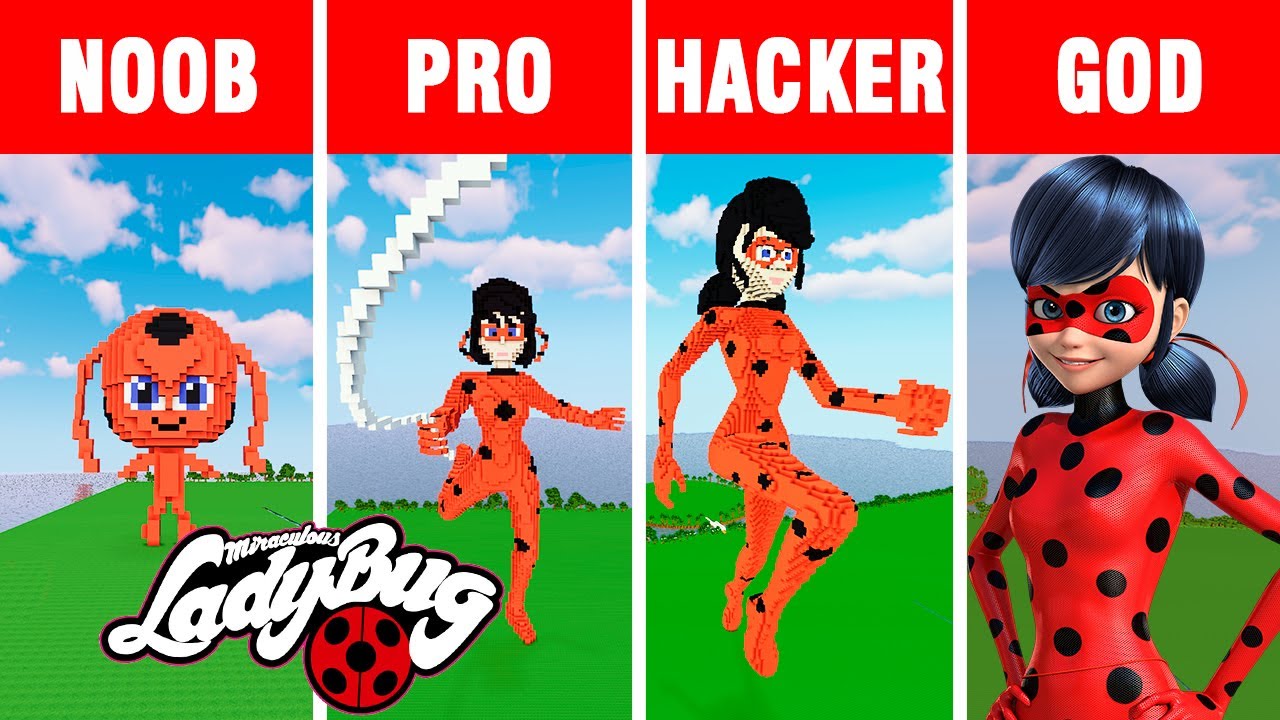 Minecraft NOOB vs PRO vs HACKER vs GOD: MIRACULOUS LADYBUG BUILD ...