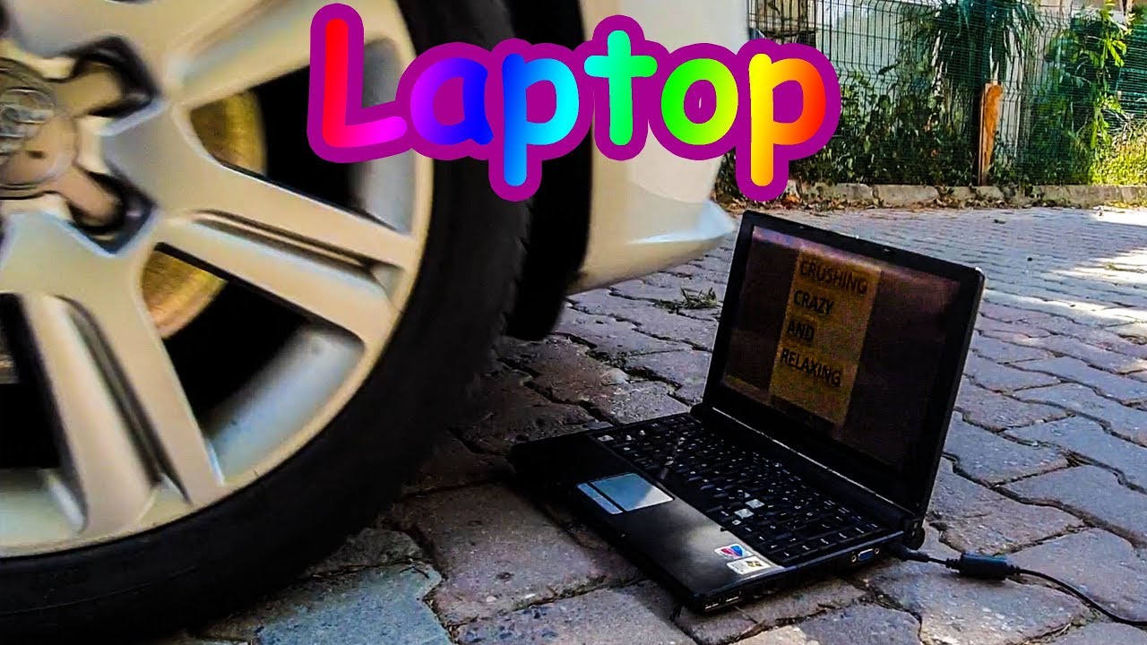 Crushing Laptop Computer Crunchy With Car Tire - YouTube