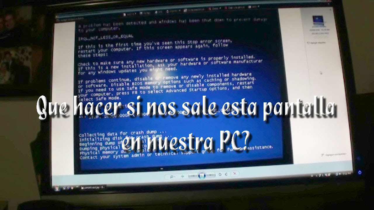 Que Hacer Si Sale La Pantalla Azul De Error En La Pc Youtube
