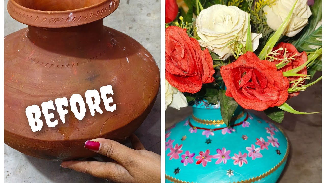 How to decorate old matka/home decoration ideas ️#youtubevideo - YouTube