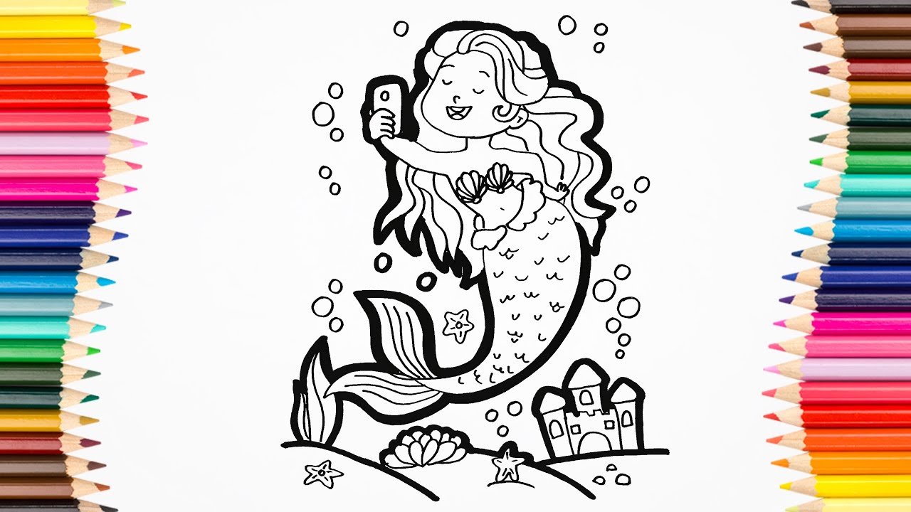 Set of Little Mermaids. How to Draw the Little Mermaid. - YouTube