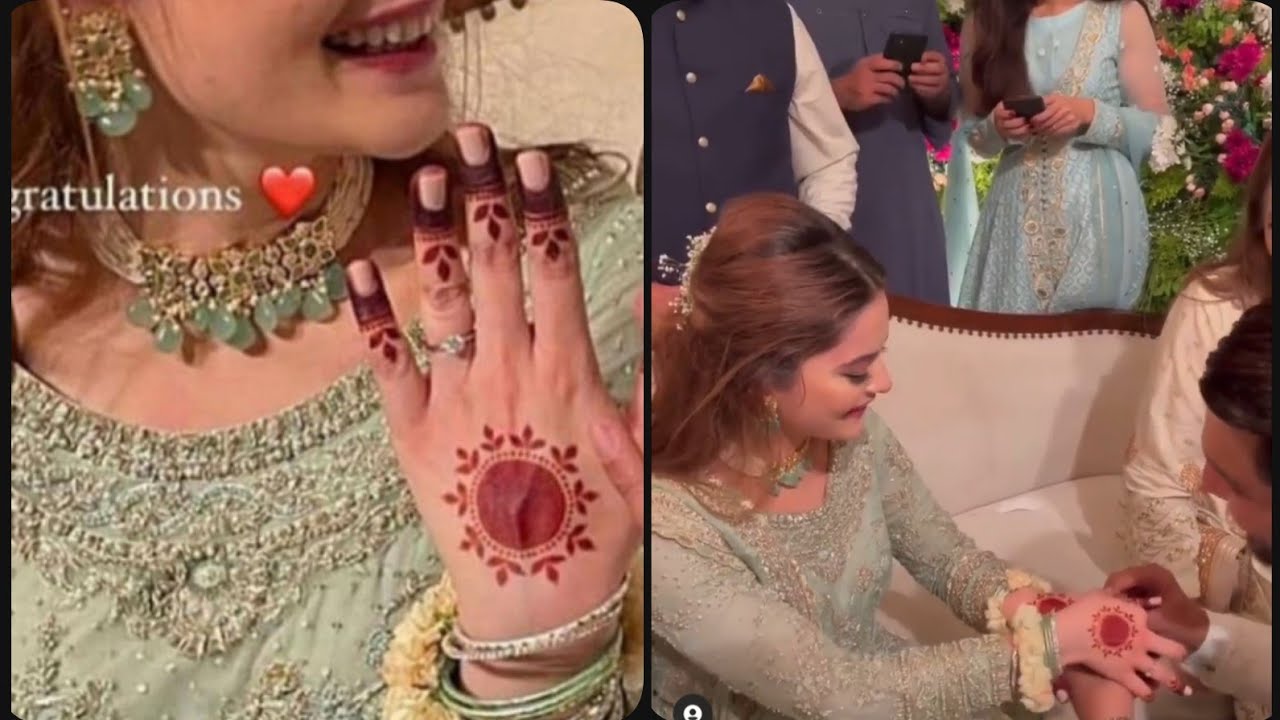 Minal Khan engagement mehndi design-simple mandala mehendi design-tikki ...