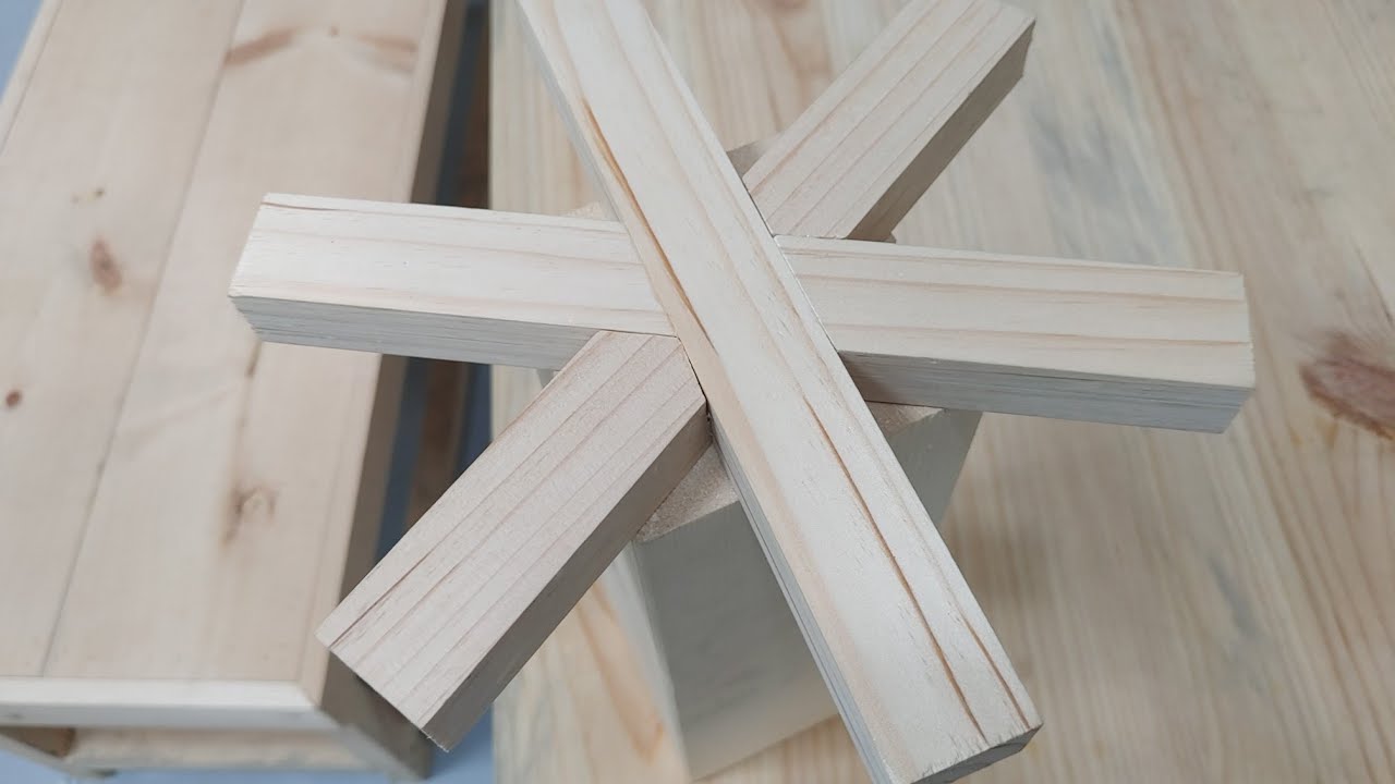 Woodworking:Trifle lap joint(pot stand).three ways joint.삼분턱맞춤,(korean ...