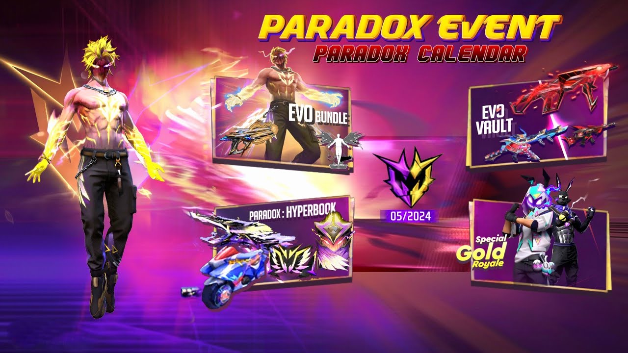 PARADOX EVENT CALENDAR FF 2024 | FF NEW EVENT | FREE FIRE NEW EVENT ...