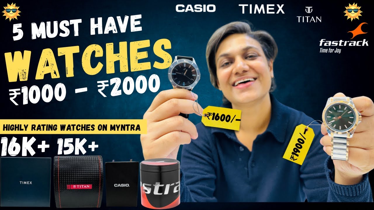 5 Best Watches Under ₹1000 - ₹2000 for Men 🔥 Titan, Casio, Fastrack ...