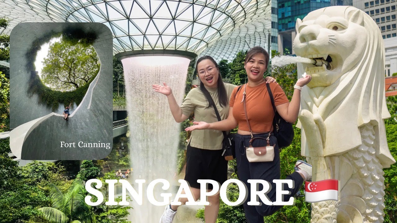 girls lost in Singapore's charm | rain vortex, flower dome, super tree, fort canning, merlion 🥗🍜 ...