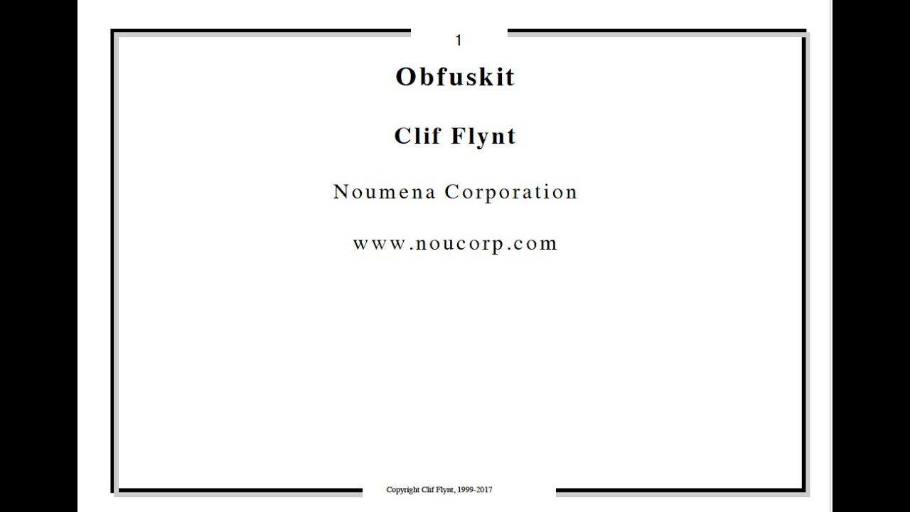 ObfusKit presented by Clif Flynt - The S&T 2020 Conference - YouTube