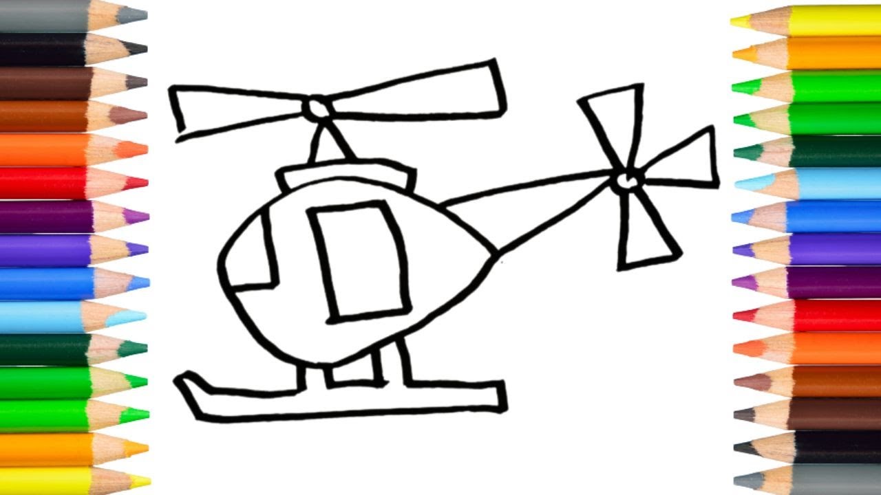 Helicopter Drawing, Painting for Kids | How to Draw Helicopters for ...
