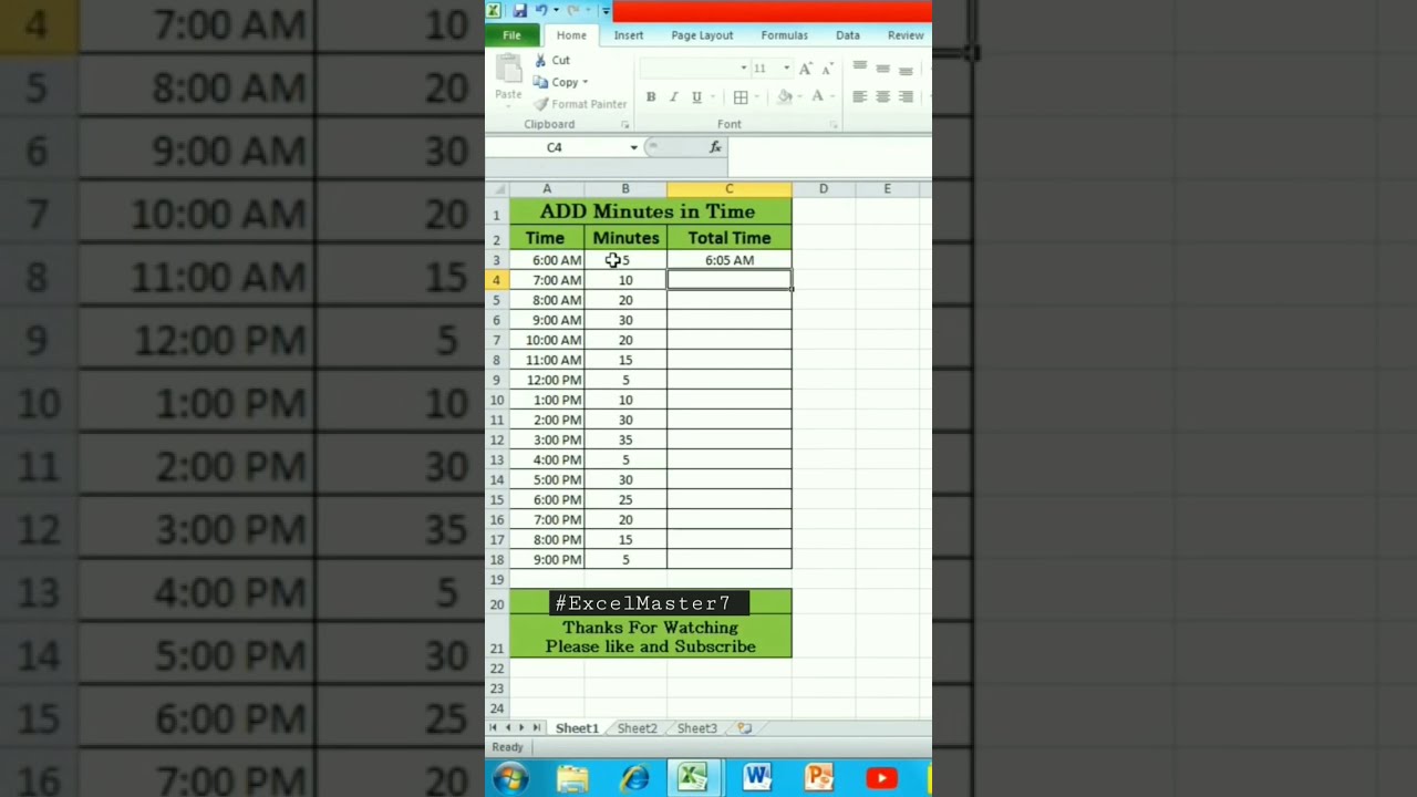 Excel Tip How To Add Minutes In Time shorts excel YouTube Excel Tip How To Add Minutes In Time shorts excel YouTube