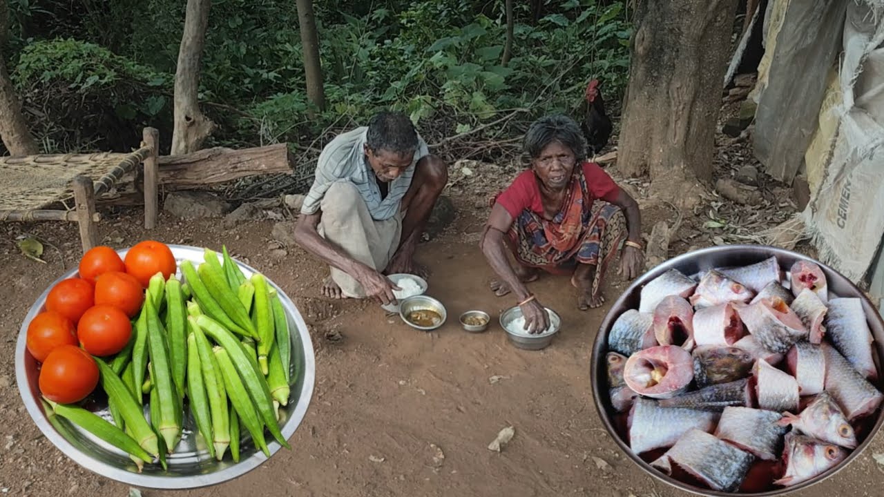 100 years rural tribe grandma cooking their food | hard lifestyle of ...