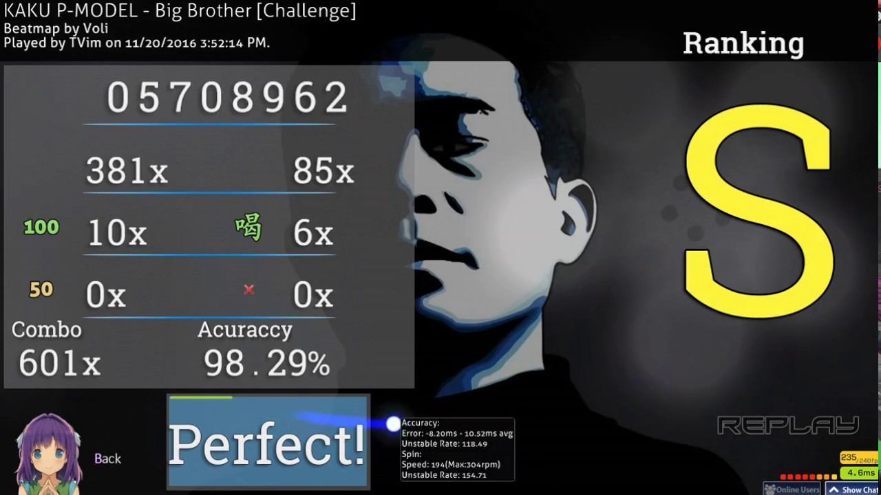 [osu!] KAKU P-MODEL - Big Brother [Challenge] 146pp - YouTube