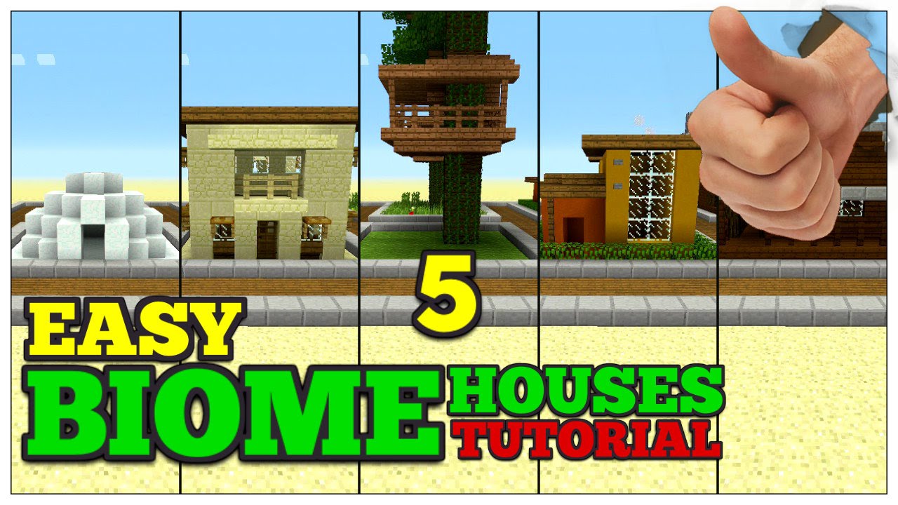 5 Small Biome Houses Minecraft! | Small Survival House Tutorial (9x9 ...