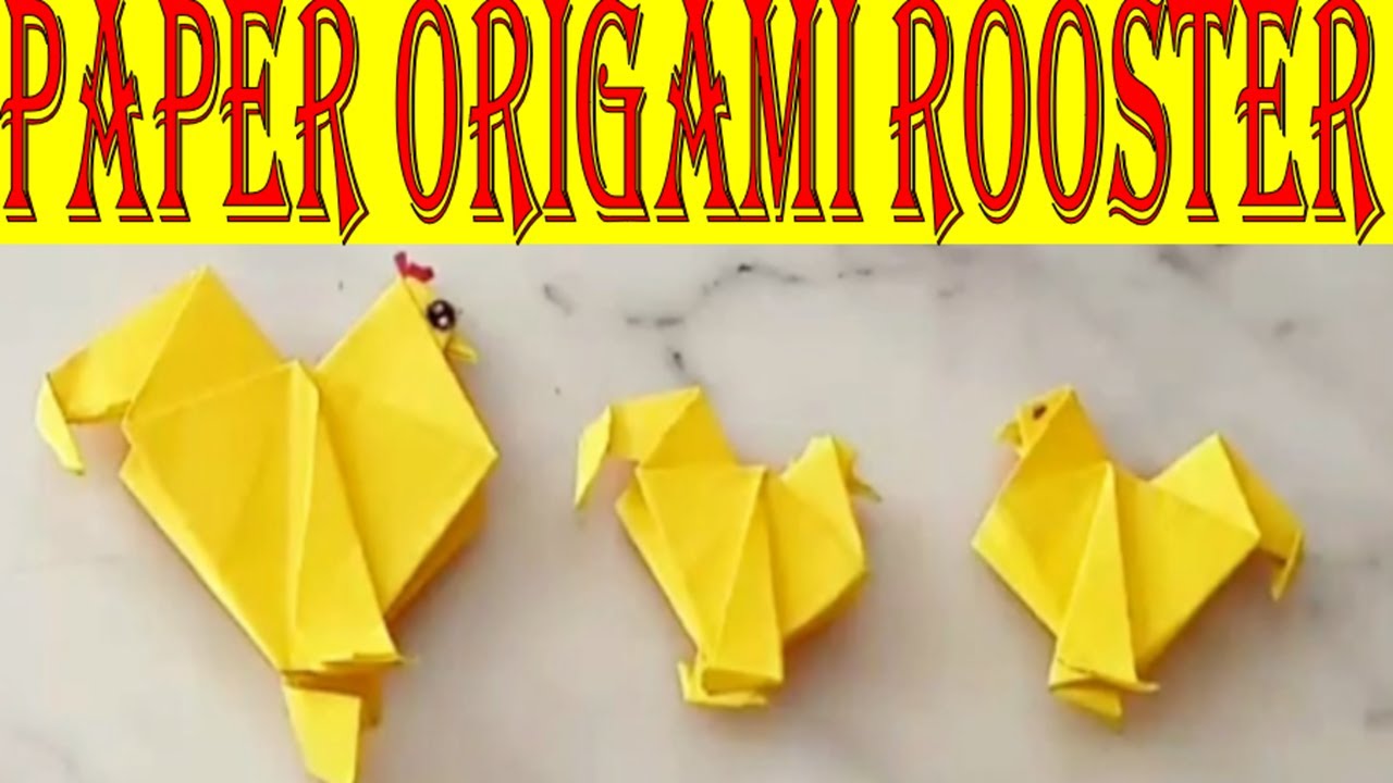 Origami Animals | How to Make a Paper Rooster (Paper Chicken) DIY ...