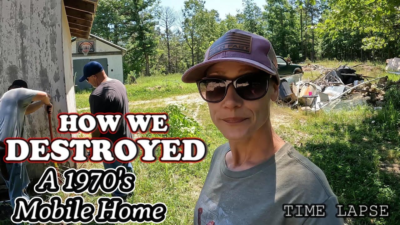 How to Demo a Mobile home| Time Lapse| Drone Footage| Beginning house ...