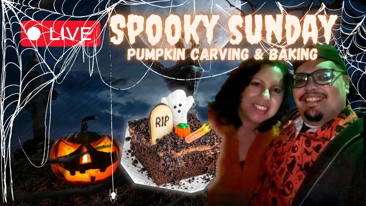 🔴 #Live At Home Halloween Baking and Pumpkin Carving! #podcast # ...