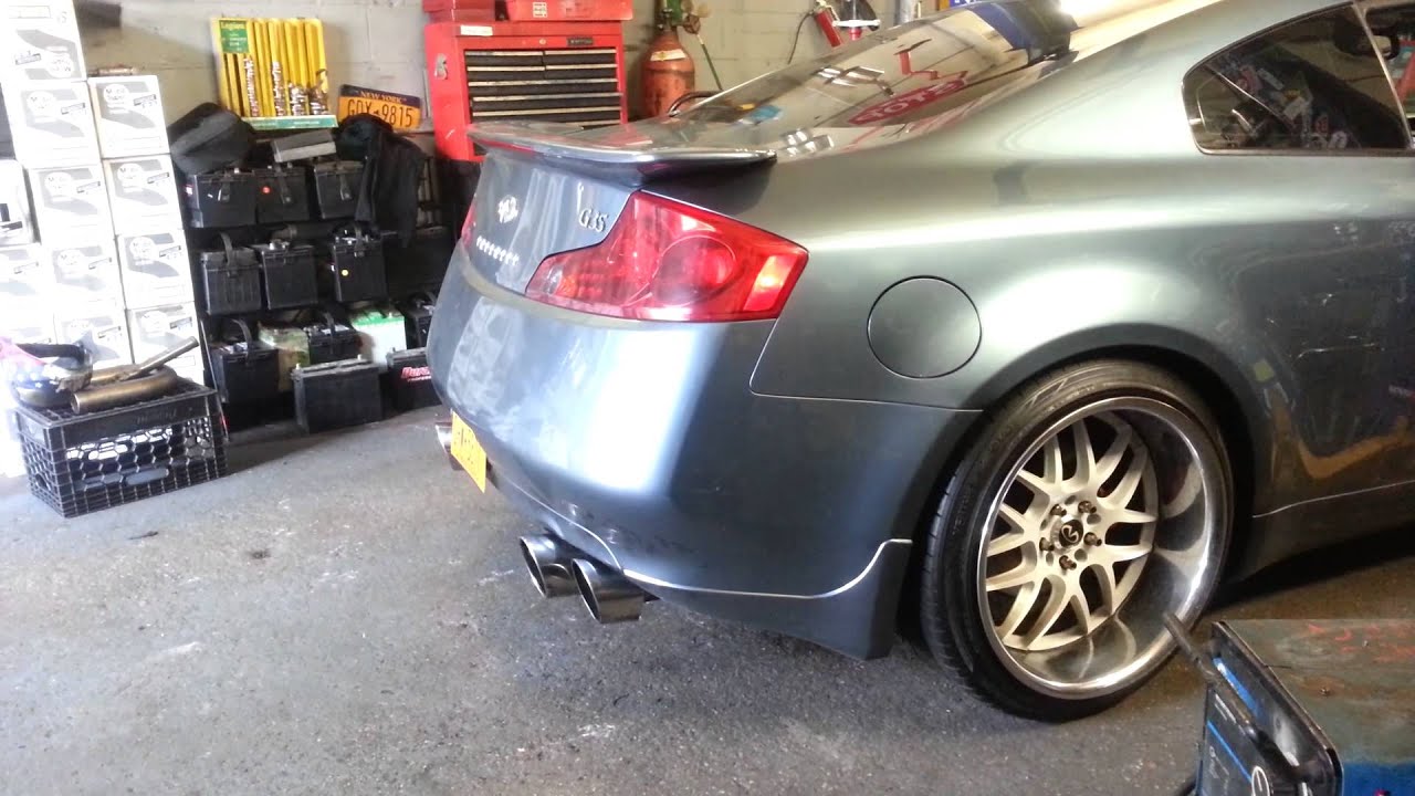 G35 coupe with gtr rear exhaust - YouTube
