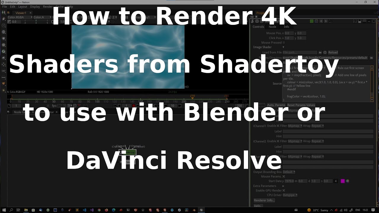 How To Render 4k Shader Shadertoy With Open Source Natron To Use With Blender Davinci Resolve 7211