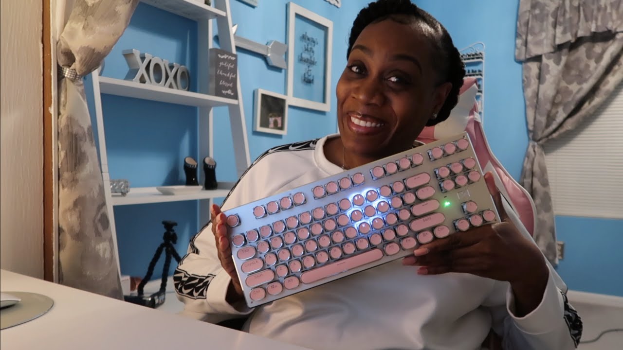 Pink Wireless Keyboard on A Mac PC and Review - YouTube
