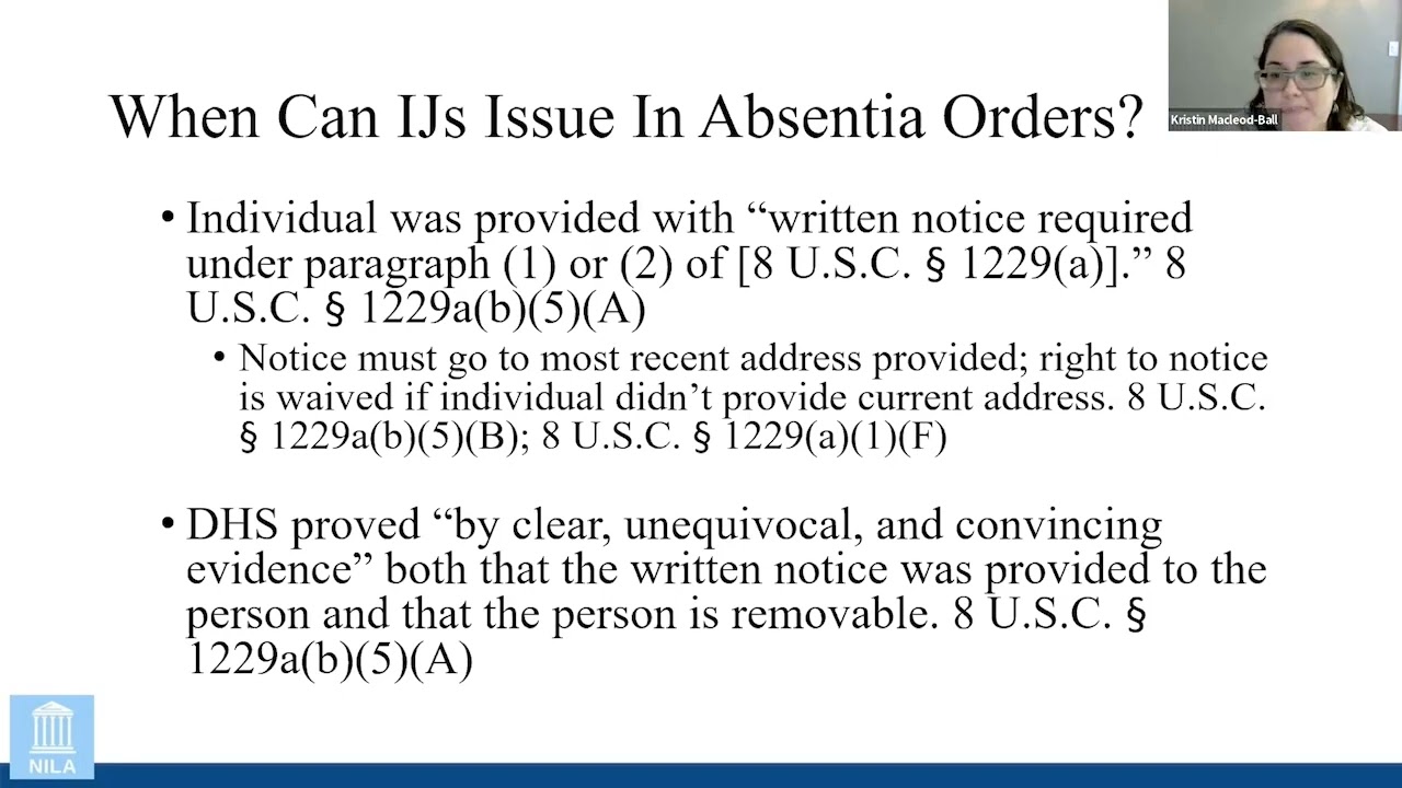 Motions To Rescind In Absentia Removal Orders Before IJ Appeals Of Motions To Rescind In Absentia Removal Orders Before IJ Appeals Of