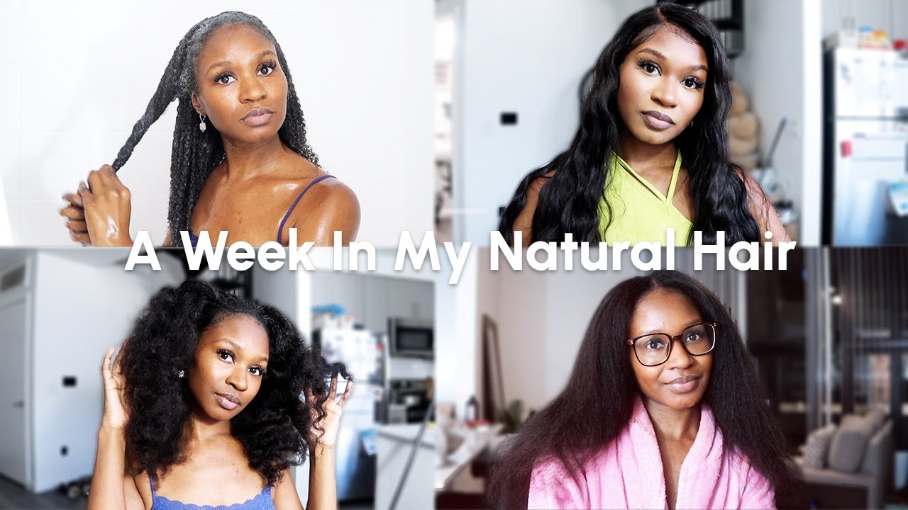 A Week In My 4C-Natural Hair Routine wash, blow-dry, style + more - YouTube