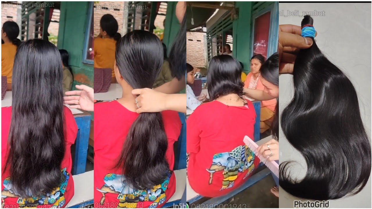 POTONG RAMBUT PANJANG HITAM BERKILAU | LONG TO SHORT HAIRCUT - YouTube