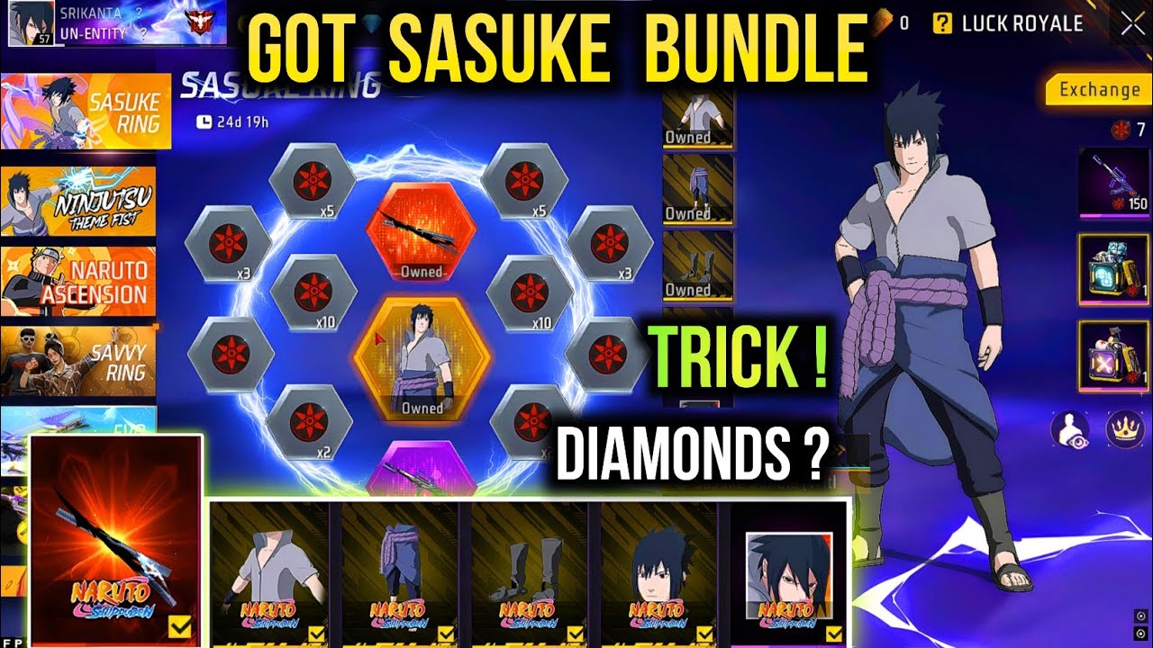Got Sasuke Bundle | Sasuke Ring Event Spin | Free Fire New Event ...