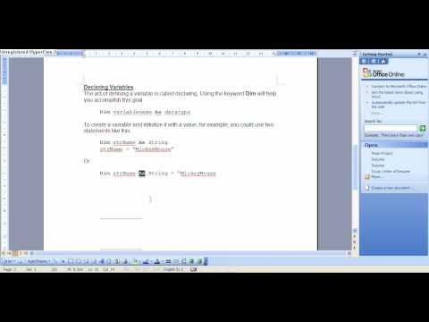 Visual Basic 2008 - Data Types & Declaring Variables - YouTube