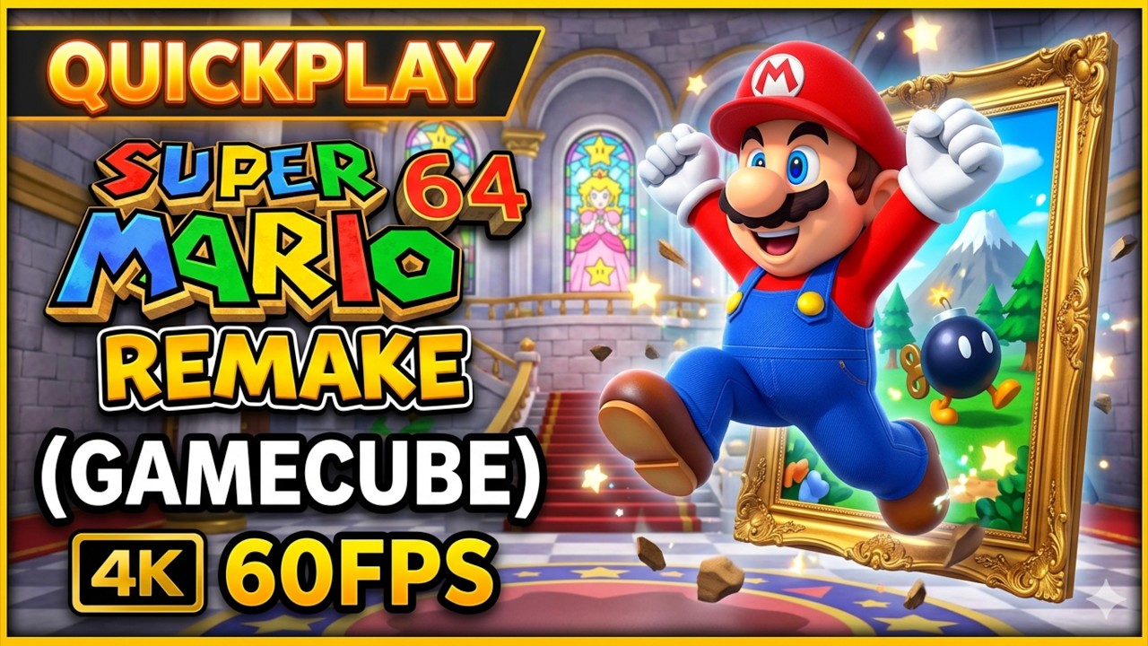 Super Mario 64 Remake (GameCube) Quickplay 4K Ultra HD - YouTube