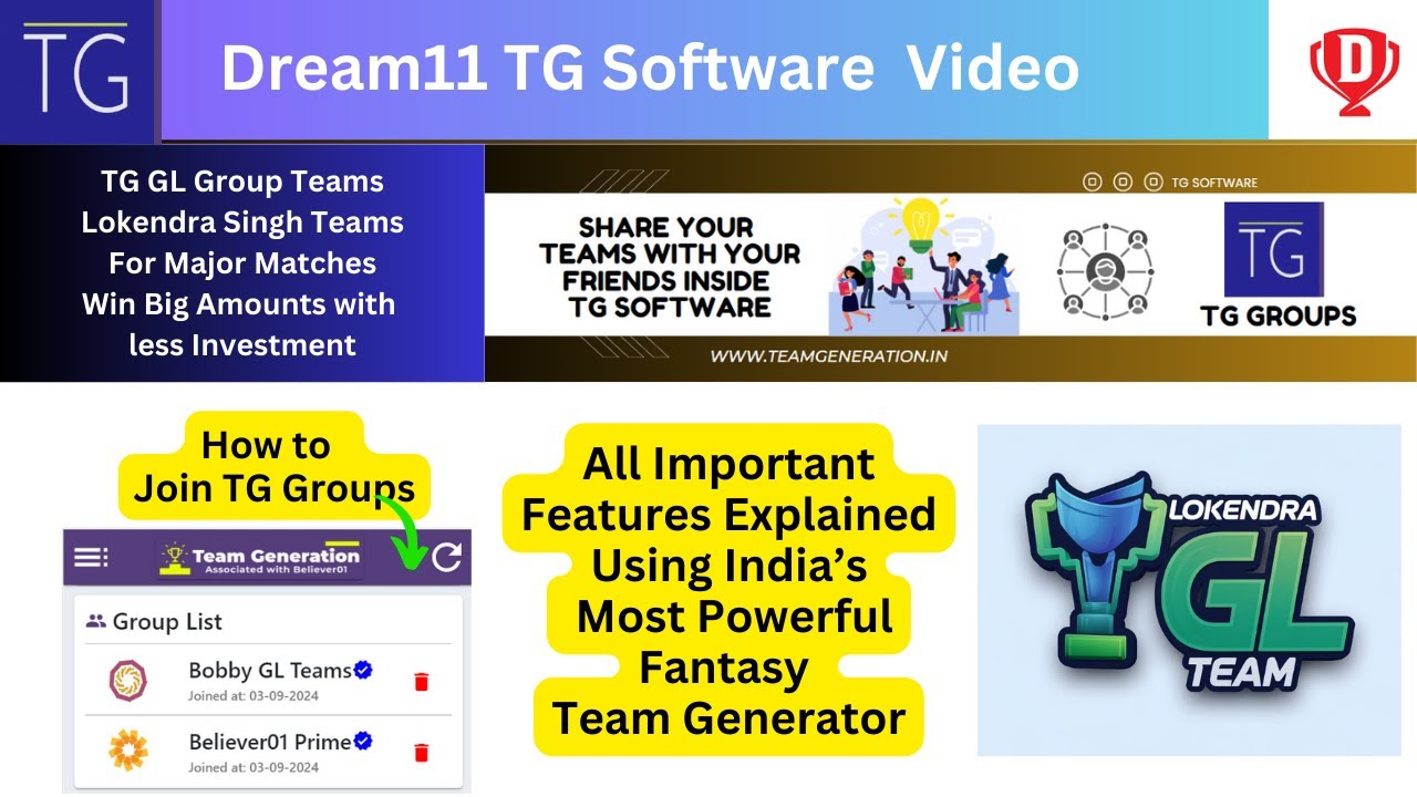 Get TG Group Teams From Lokendra | TG Expert Member | Dream11 GL ...