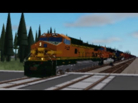 BNSF Grain Train with CSX ES44AH trailing in Ro-Scale Rocky Mountain Division - YouTube