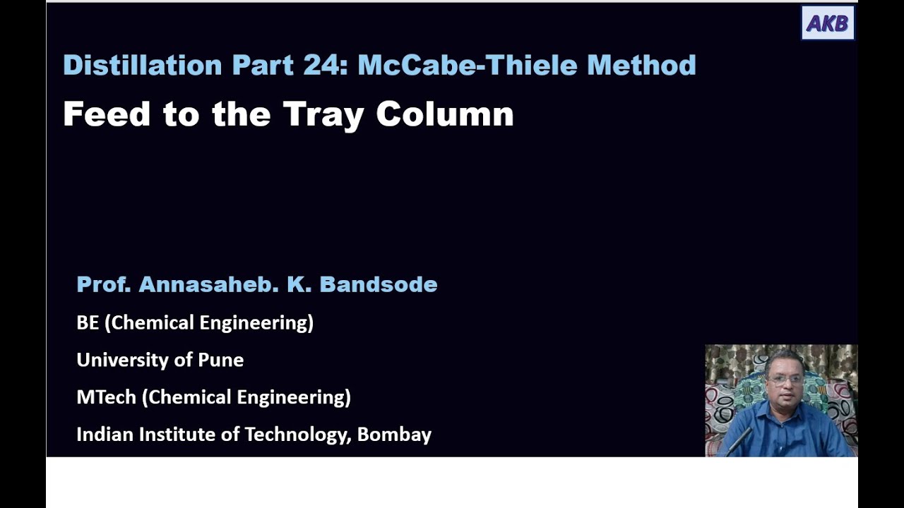 Distillation Part 24 The feed tray and types of feed to a typical Tray ...