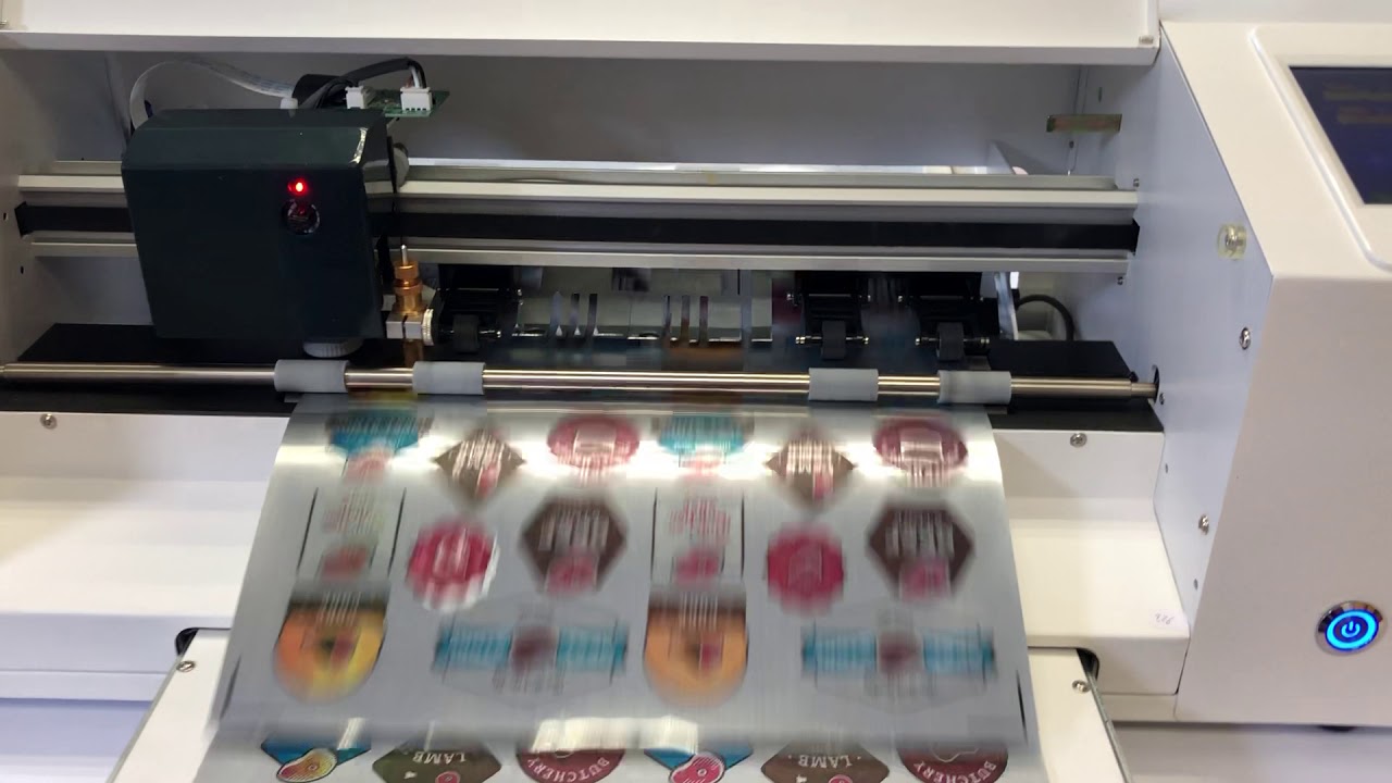 Teneth new type digital die sheet cutter for label cutting - YouTube