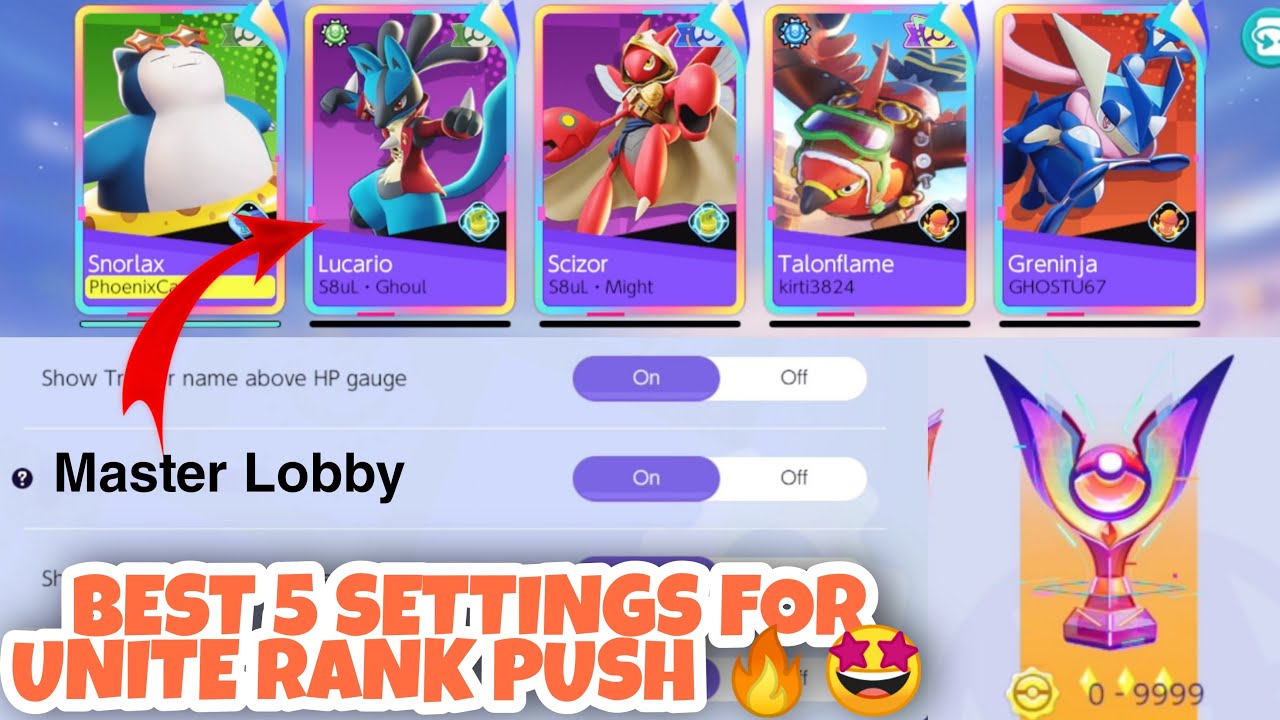 5 Best Settings For Pokemon Unite Rank Push 🤯🔥 | Get Good Players In ...