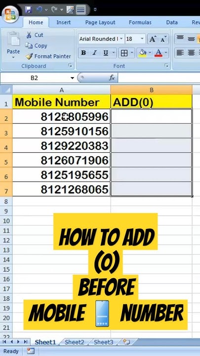 📌 How to Add Zero Before Mobile Number in Excel? | Excel Tips & Tricks 📊 - YouTube