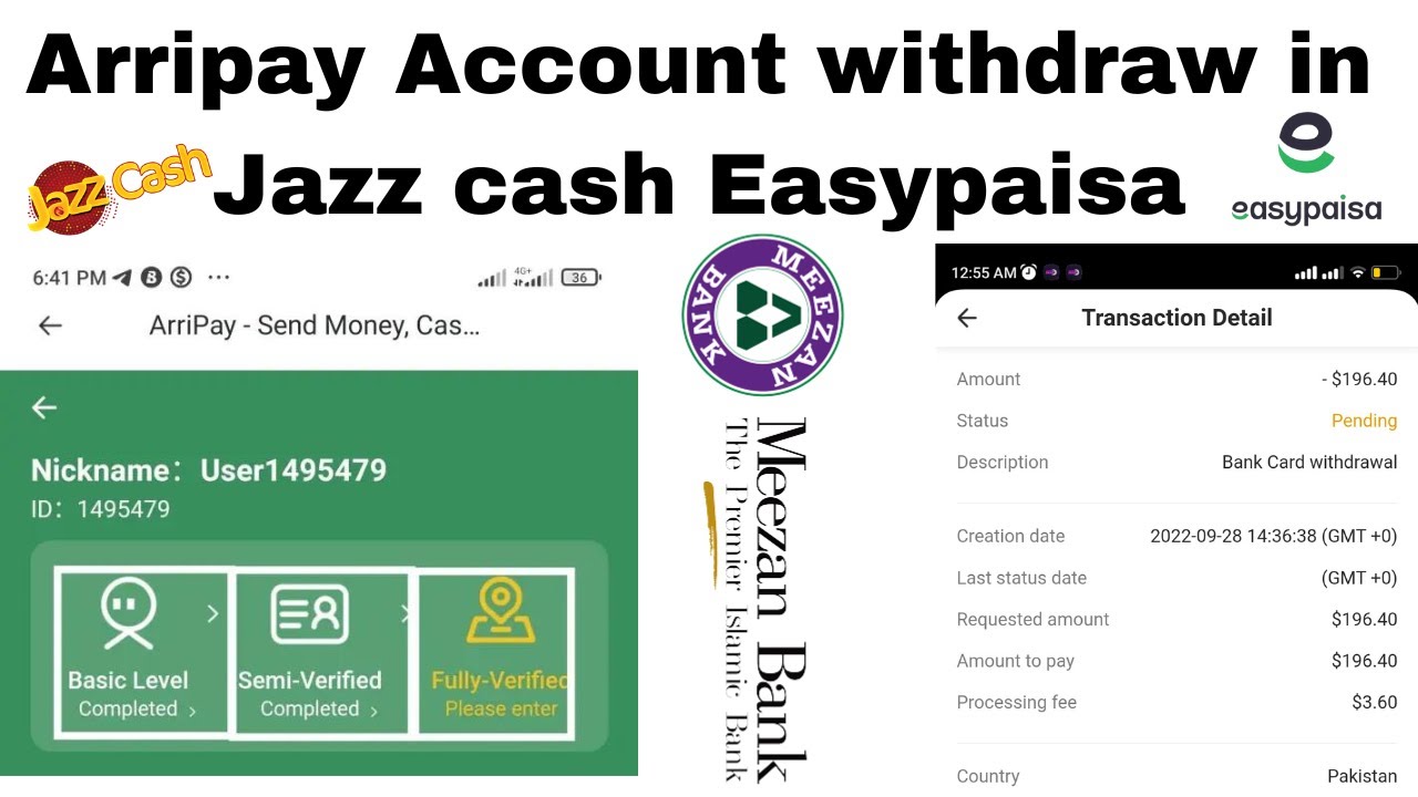 Arripay payment withdraw on Jazz cash easypisa payment pending - YouTube