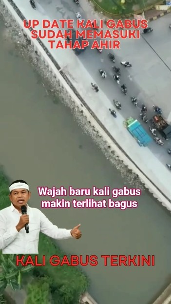 wajah baru kali gabus makin bagus setelah jalan di cor #jabar # ...